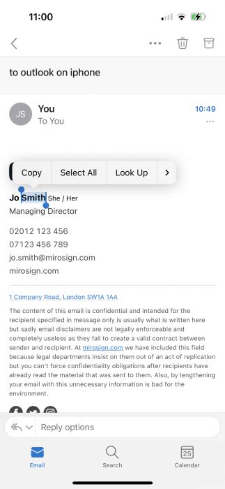 Outlook For Iphone Ios App Html Email Signature Installation Guide