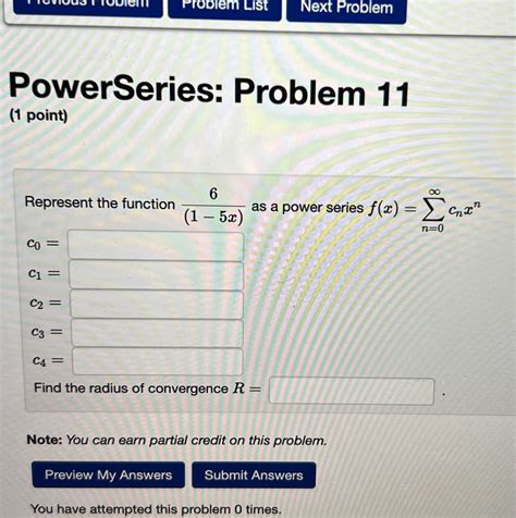 Solved PowerSeries Problem Point Represent The Chegg Com