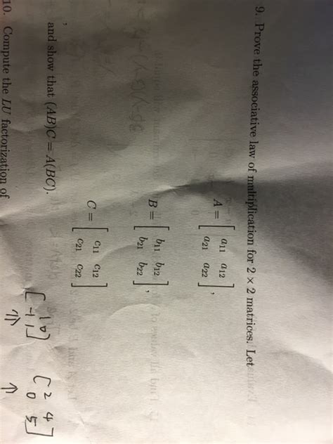 Solved 9 Prove The Associative Law Of Multiplication For 2
