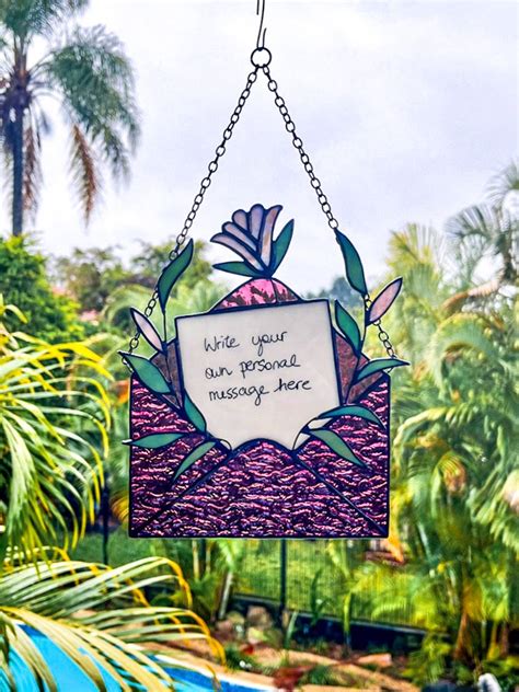 Stained Glass Envelope With Notecard And Flowers For You To Personalise Comes With Sharpie