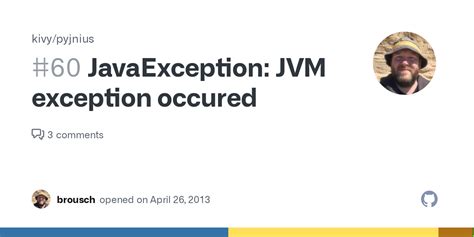Javaexception Jvm Exception Occured · Issue 60 · Kivypyjnius · Github