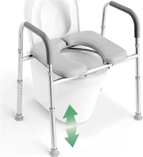 Eillion Raised Toilet Seat With Handles Elongated Toilet