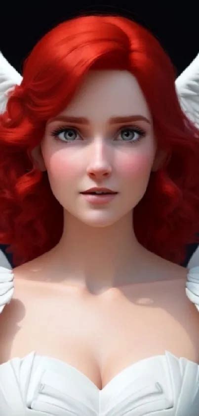 Angelic Redhead With Wings Art Free Download