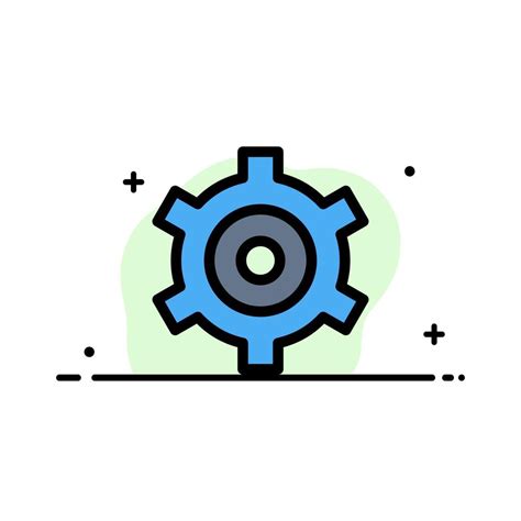 Gear Setting Cogs Business Flat Line Filled Icon Vector Banner Template