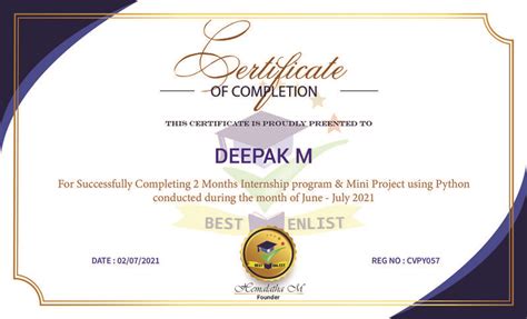 Deepak Murugesan On Linkedin Python Internship Programming Project