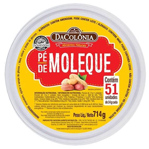 Pé De Moleque Dacolônia Pote 51un De 14g EmpÓrio Central Sul