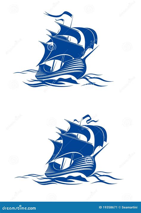 Brigantine Ship Stock Vector Illustration Of Historical 19358671