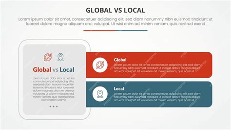 premium vector global vs local versus comparison opposite infographic
