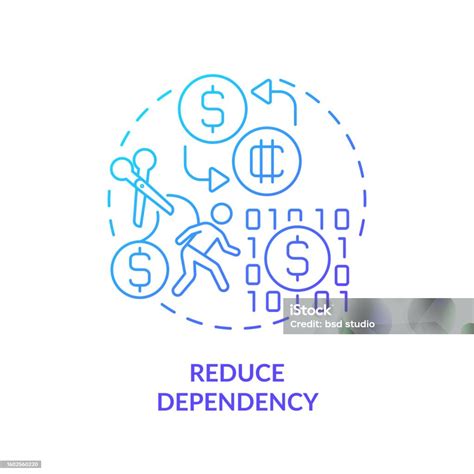 2d reduce dependency line icon concept stock illustration download