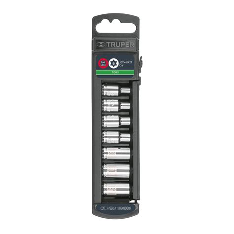ficha tecnica juego de 7 dados torx cuadro 1 4 truper