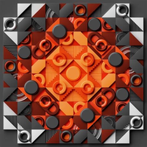 Premium Photo Abstract 3d Render Colorful Geometric Composition