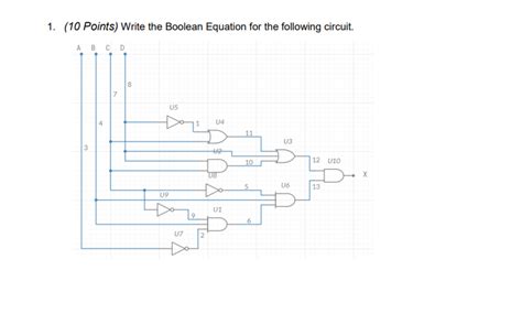 Solved Points Write The Boolean Equation For The Chegg