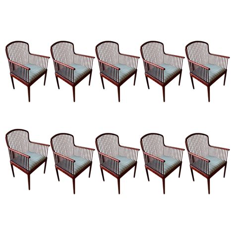 Set Of 10 Charles Stendig Italian Black Lacquered Beechwood Chairs 1970