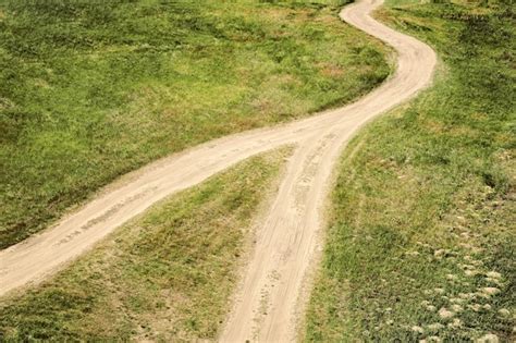 Premium Photo The Intersection Of The Paths Top View