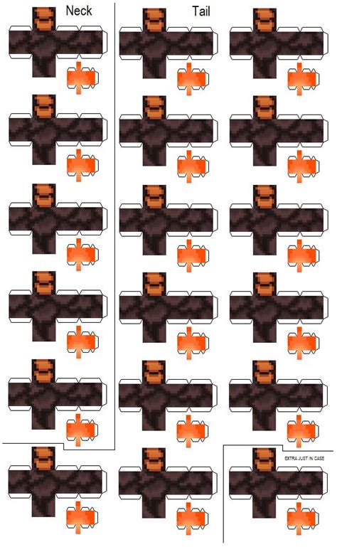 Papercraft Nether Dragon Minecraft Printables Paper Crafts Minecraft