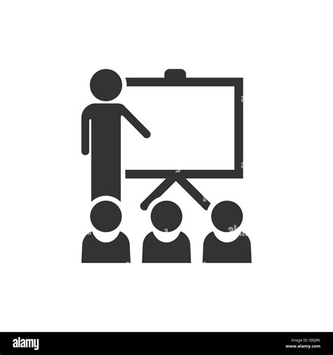 Training Education Icon In Flat Style People Seminar Vector