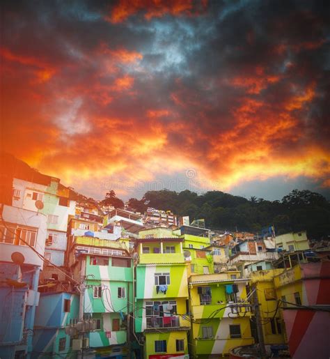 Rio De Janeiro Downtown And Favela Stock Image Image Of House South