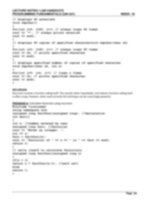 solution lecture notes lab handouts programming fundamentals 10