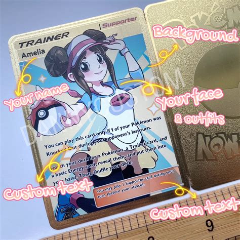 Pokemon Card Custom Pokemon Trainer Card Personalized Pokemon T
