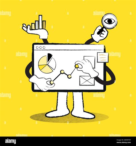 E Commerce Business Analytics Board Vector Doodle Yellow Illustration Stock Vector Image And Art
