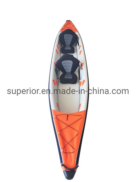 Dropstitch Three Chamber 2 Person Tandem Air Canoe Kayaks Wood Rubber