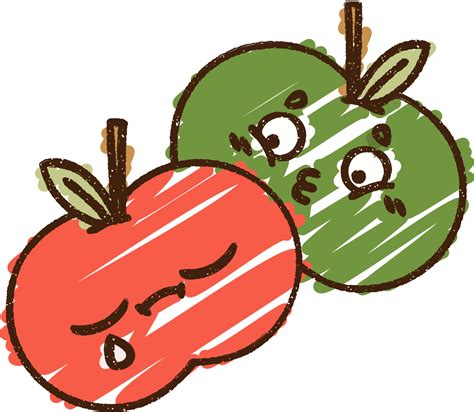 Dibujo De Tiza De Manzanas 12316755 Vector En Vecteezy