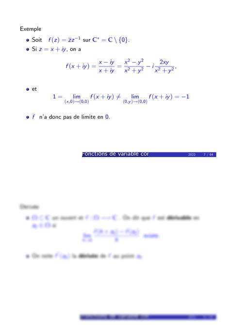 SOLUTION cours analyse fonctions à variable complexe Studypool