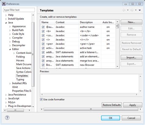 Eclipse Comment Template Williamson