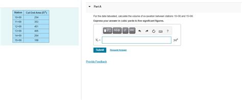 Solved Part AFor The Data Tabulated Calculate The Volume Of Chegg Com