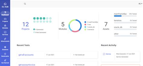 the openlegacy dashboard
