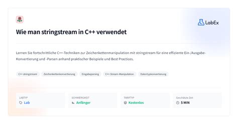 Wie Man Stringstream In C Verwendet Labex