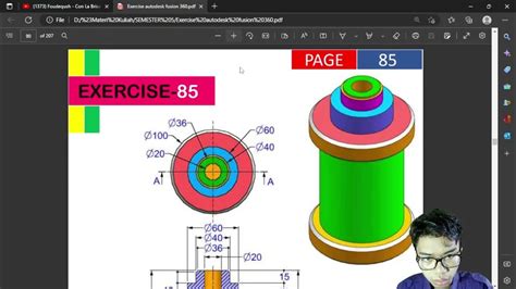 Tugas Fusion360 Exercise 85 Youtube