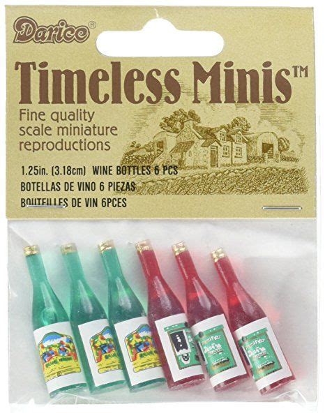 Darice 2306 15 Timeless Miniature Wine Bottles 6 Piecemulticolor