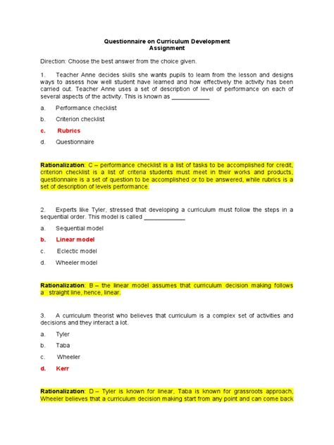 Curriculum Development Rationalization Pdf Curriculum Teaching Method
