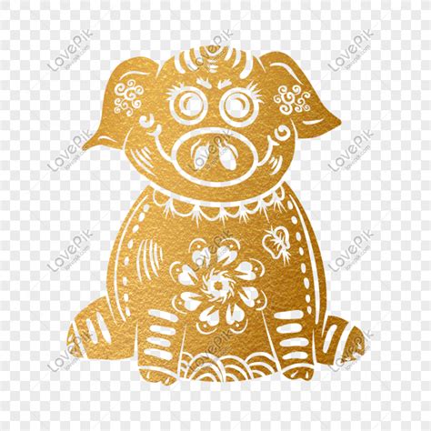 2019 년 새 해 손으로 그린 만화 종이 돼지 잘라 내기 Png 일러스트 무료 다운로드 Lovepik