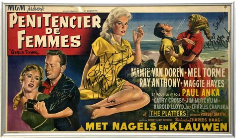 Lot 1959 Mamie Van Doren “girls Town” Autographed Movie Poster