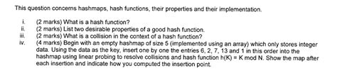 Solved This Question Concerns Hashmaps Hash Functions