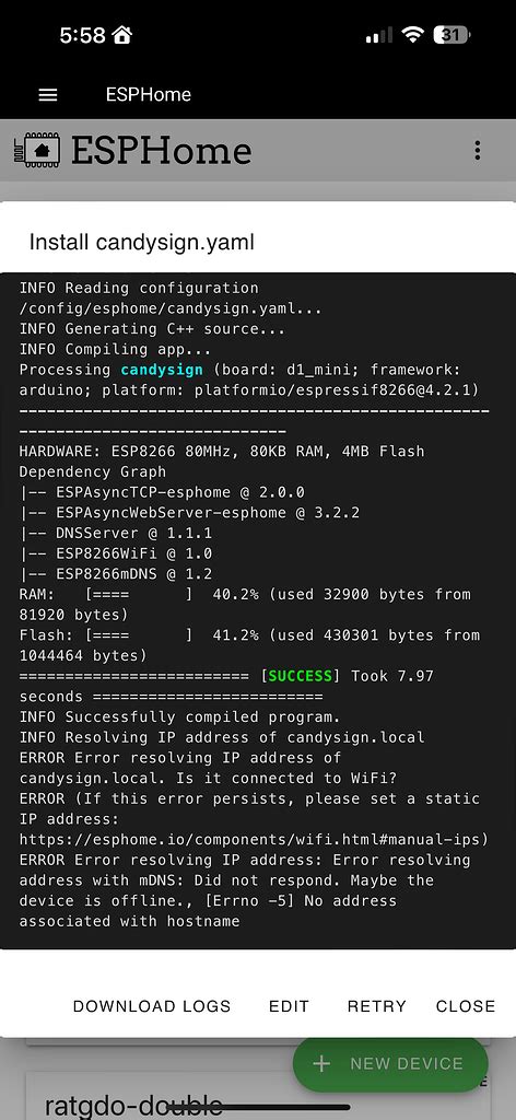 Resolving Ip Address And Connection Reliability Esphome Home