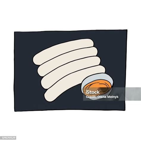 벡터 핸드 그린 낙서 바이스부르스트 전통적인 바이에른 소시지 독일 요리 요리 메뉴 카페 레스토랑 라벨 및 포장을 위한 스케치 요소를 디자인합니다 흰색 배경에 화려한 그림 0