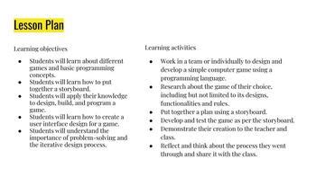 STEM Project Design And Develop A Computer Game Using A Programming Language