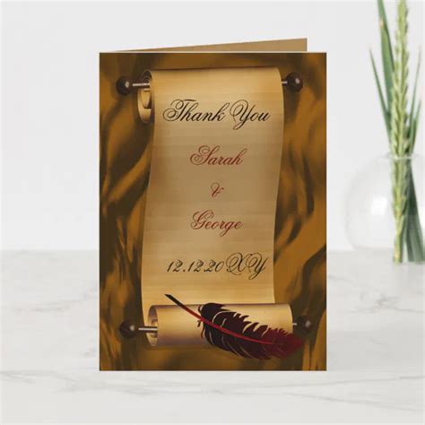 Medieval Scroll Vintage Thank You Card Zazzle