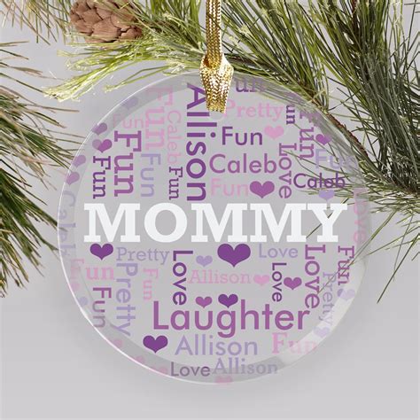 Any Name Word Art Round Glass Personalized Ornament For You