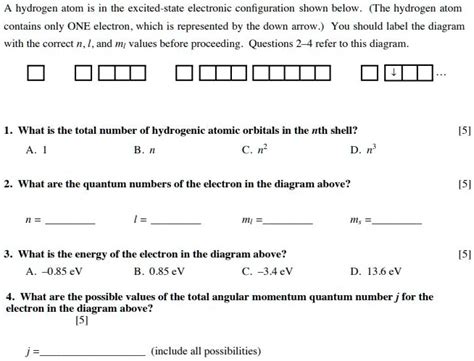 Solved A Hydrogen Atom Is In The Excited State Electronic