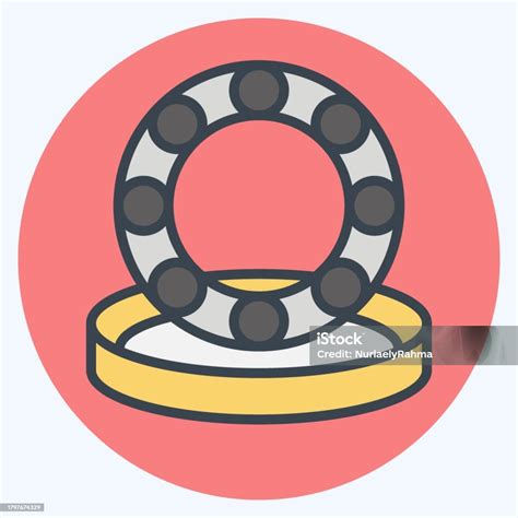 아이콘 휠 베어링 자동차 정비 기호와 관련이 있습니다 색상 메이트 스타일 심플한 디자인 편집 가능 간단한 일러스트레이션 3차원