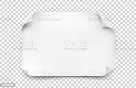 곡선된 모서리와 부드러운 그림자 투명 한 배경에 흰색 현실적인 종이 시트 벡터 일러스트입니다 텍스트에 대 한 종이 프레임 0명에 대한 스톡 벡터 아트 및 기타 이미지