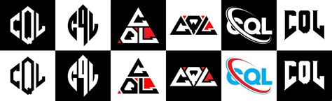 CQL Letter Logo Design In Six Style CQL Polygon Circle Triangle Hexagon Flat And Simple