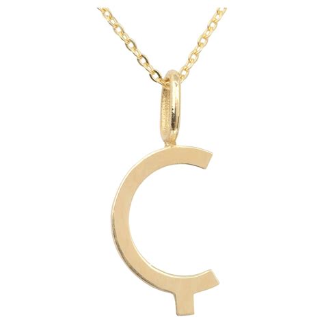 14k Gold Necklaces Letter Necklace Models Letter Ç Gold Necklace T