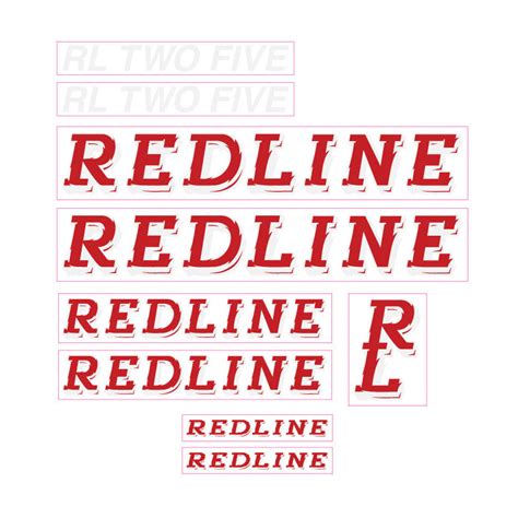 1990 Redline Rl Two Five Red And White Decal Set Bmx Products Usa