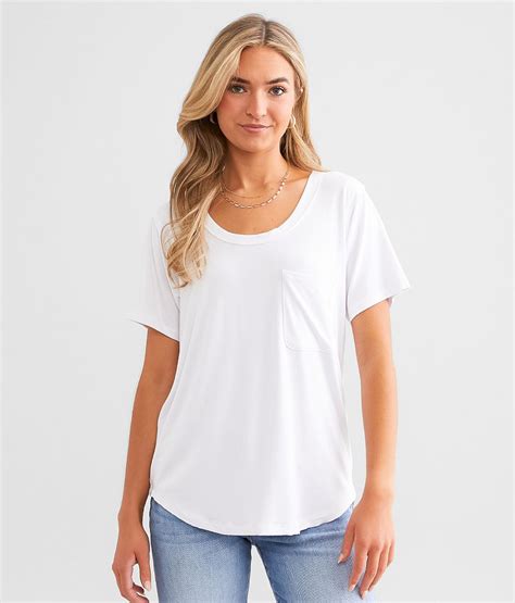 White Crow Anna Soft Pocket T Shirt Womens T Shirts In White Buckle