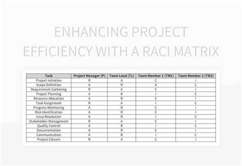 Enhancing Project Efficiency With A Raci Matrix Excel Template Free Download Pikbest